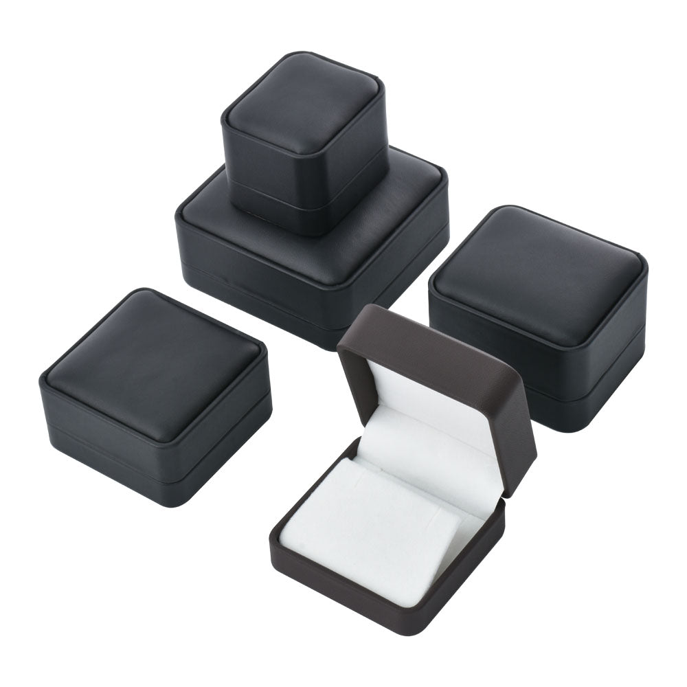 High-End Elegant Black Round Corner PU Materials Jewelry Package Boxes ...